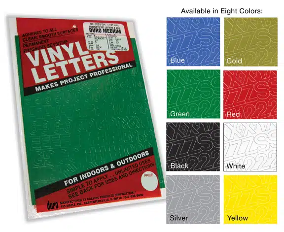 3/4″ Yellow Medium (Helvetica) Vinyl Letters/Numbers Set | Graphic ...