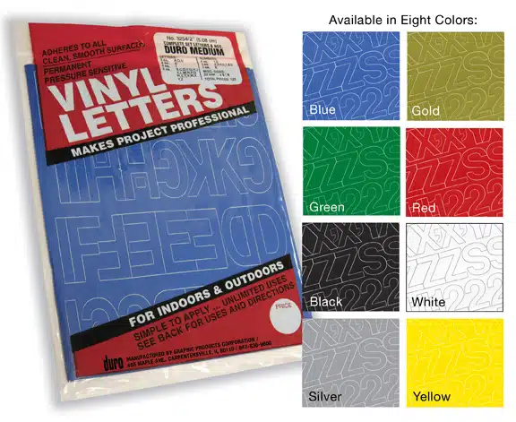 2″ Red Medium (Helvetica) Vinyl Letters/Numbers Set | Graphic Products ...