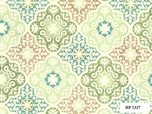 Screenprint Arabesque – Ivory/Green | Graphic Products Corporation